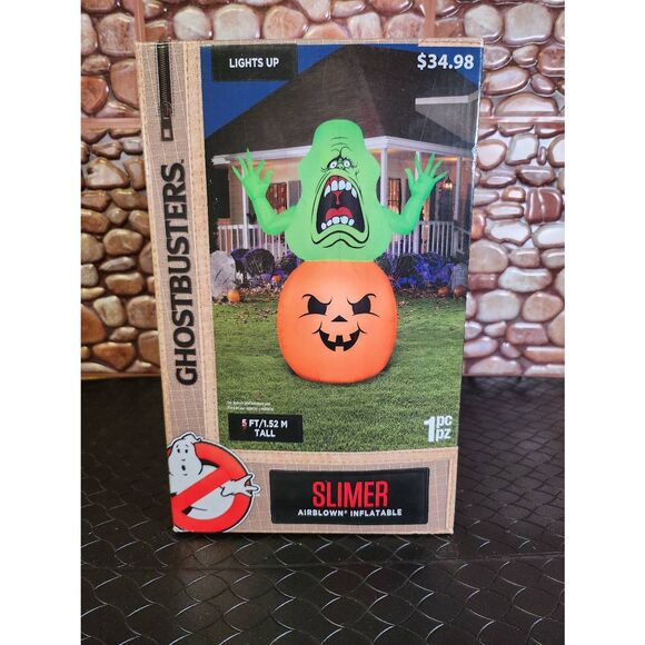 Gemmy | Other | Ghostbusters Slimer On Pumpkin Inflatable Halloween Led ...